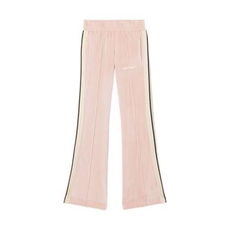 Palm Angels Femme, Pantalons, Rose, Taille: 40 FR Logo Flare Chenille Track Pants