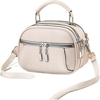 Generic Compatible avec les sacs &agrave; bandouli&egrave;re for femmes, plusieurs poches, petits pains ronds, portefeuille de rangement(Beige)