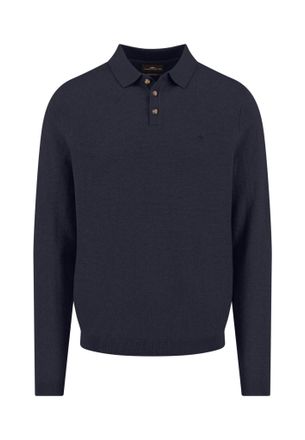 Fynch-Hatton Strick-Poloshirt aus Baumwoll-Kaschmir-Mix mit Knopfleiste Navy/XXL