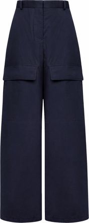 Stella McCartney Wide-Leg Cotton Cargo Pants - Blue