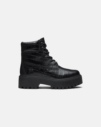 Timberland Stone Street 6-Inch Boot mit Plateausohle f&uuml;r Damen in Schwarz, Damen, Schwarz, Gr&ouml;&szlig;e