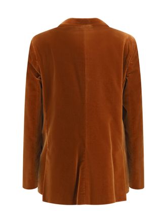 Blaz&eacute; Milano Womens Jealousy Everynight Velvet Blazer Caramel Cotton Blazers & Vests