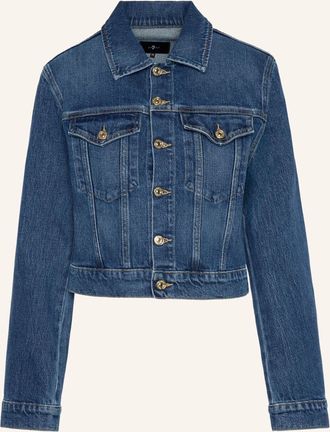 7 For All Mankind Denim Darts Shrunken Jacket blau