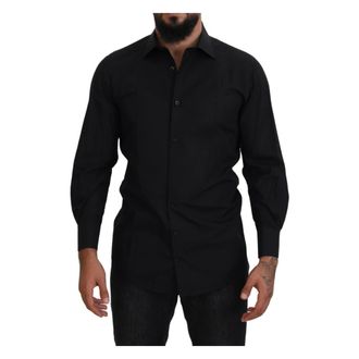 Dolce & Gabbana Homme, Chemises, Noir, Taille: XS Chemise Formelle Noire &Eacute;l&eacute;gante