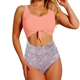 Generic Maillot de bain une pi&egrave;ce pour femme - Effet gainant - Imprim&eacute; - Pour vacances - Basique - Push Up - Grande taille - Vintage - Plage - V&ecirc;tements de na