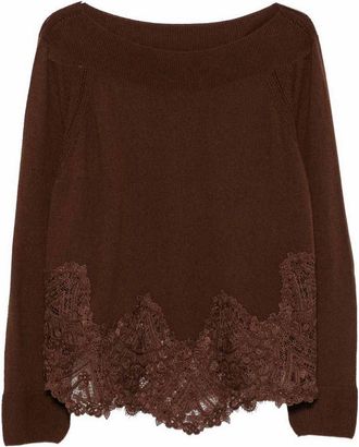 Ermanno Scervino Pull Col Rond - Marron