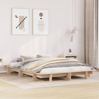 vidaXL Massivholzbett ohne Matratze 120x200 cm Kiefernholz Vidaxl