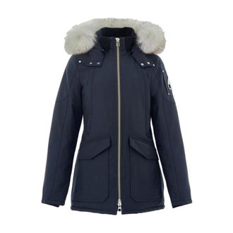 Moose Knuckles Femme, Vestes, Bleu, Taille: 38 FR Field Jacket Collo Pelliccia