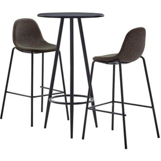 vidaXL 3-tlg. Bar-Set Stoff Dunkelgrau - Vidaxl