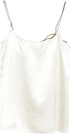 Alysi Femme, Tops, Blanc, Taille: 38 FR D&eacute;bardeur &agrave; Encolure Carr&eacute;e