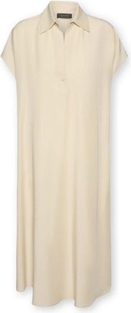 Elena Miro Femme, Robes, Beige, Taille: 46 FR Robe Longue en Lyocell et Lin