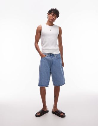 Levi's 469 - Loose-Fit-Jeansshorts in heller Waschung-Blau