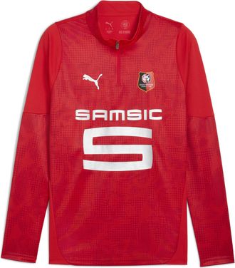 Puma Haut dentra&icirc;nement &agrave; col zipp&eacute; Stade Rennais FC Homme, Accessoires, Rouge, XL