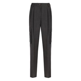 Herno Hose mit Falten-Detail - - Trousers - Damen - Grau - S