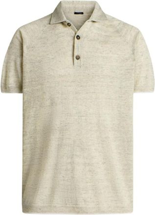 Kiton Homme, Pulls, Beige, Taille: 3XL Polo &agrave; Manches Courtes en Lin Pur
