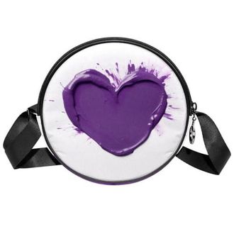 Generic Sac &agrave; bandouli&egrave;re Circle pour femme, petit sac &agrave; bandouli&egrave;re violet avec fermeture &eacute;clair, bretelles r&eacute;glables, sac &agrave; main rond d&eacute;contract&eacute; pour femme