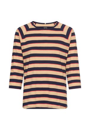 Camel Active Damen 3/4-Arm T-Shirt mit Streifenmuster Karamell, Womenswear-XXL