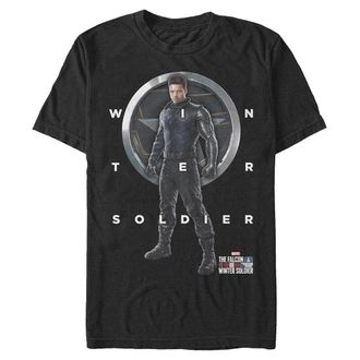MARVEL Unisex The Falcon And The Winter Soldier Winter Soldier Grid Text Organic Short Sleeve T-shirt, Schwarz, XL