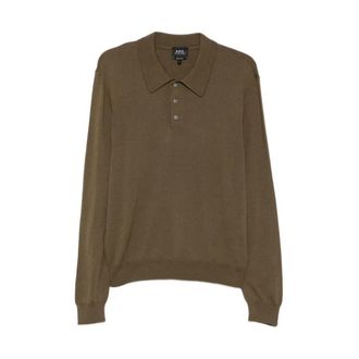 A.P.C. Riou Woll Polo - - Knitwear - Herren - Gr&uuml;n - M