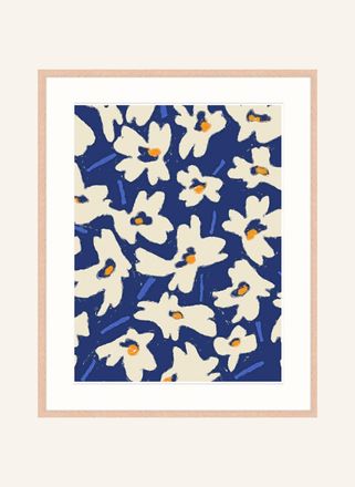 Liv Corday Wandbild Fliegende Blumen Mit Rahmen braun