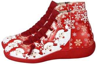 Minkissy LRXIYODE Bottines Courtes Femme Motif Père Automne Hiver Chaussures Décontractées Festives Confortables pour Fêtes et Usage Quotidien