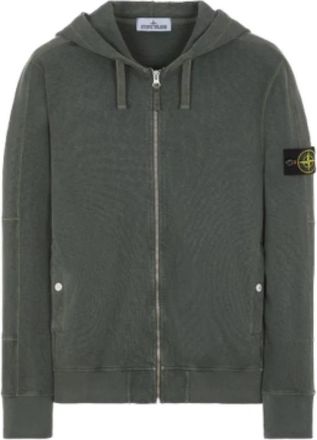 Stone Island Zip-up Kapuzenpullover - - Sweatshirts & Hoodies - Herren - Gr&uuml;n - S
