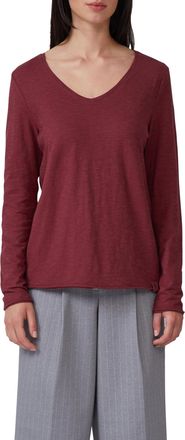 s.Oliver Jersey-Shirt mit V-Ausschnitt und Rollsaum