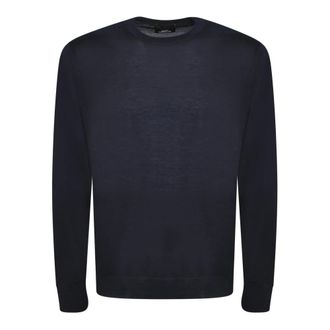 Dell'Oglio Lang&auml;rmliger Kaschmirpullover - - Knitwear - Herren - Blau - 2XL