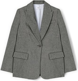 Motivi Femme, Vestes, Gris, Taille: 46 FR Veste structur&eacute;e &agrave; simple boutonnage