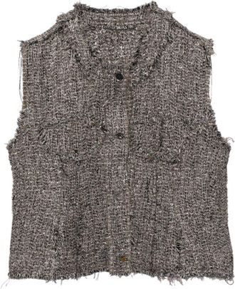 JNBY Kragenlose Cropped-Weste aus Jacquard - Silber
