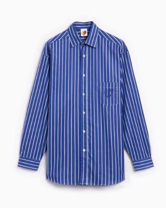Sky High Farm Workwear | Unisex Striped Button Down Shirt Woven - XS