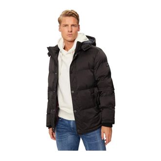 Guess Homme, Vestes, Noir, Taille: XL Veste &agrave; Capuche Coupe Droite - Noir