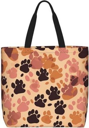 Generic Pattes Brunes Sac Fourre-Tout Grand Tote Bag R&eacute;utilisable Sac Courses Pour Shopping Plage Quotidienne