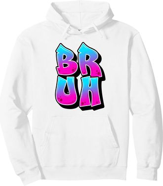 BDAZ Bruh Graffiti Pink Blau Pullover Hoodie