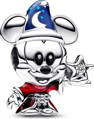 Pandora Moments Disney Zauberlehrling Micky Charm aus Sterling Silber mit Zirkonia, Kompatibel Moments, 792954C01