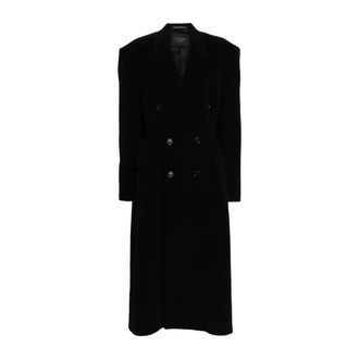 Balenciaga Cashmere and Wool Cinched Coat - - Coats - Damen - Schwarzk - M