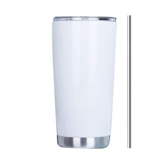 Generico Sublimationsbecher - 590 ml Edelstahl-Trinkbecher - doppelwandiger Thermobecher - d&uuml;nne, wiederverwendbare F&auml;cher f&uuml;r Heimwerker, Reise-Deckel mit Str