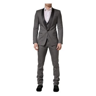Dolce & Gabbana Einreihiger 3-teiliger Anzug - - Suits - Herren - Grau - S