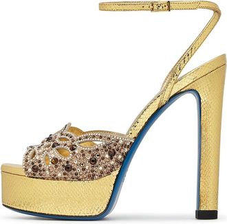 Loriblu Femme, Chaussures, Jaune, Taille: 39 EU Sandales bijoux imprim&eacute; serpent