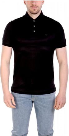 Emporio Armani Homme, Tops, Noir, Taille: 2XL Polo en jersey m&eacute;lang&eacute; Lyocell ASV
