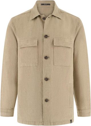 Boggi Milano Homme, Vestes, Beige, Taille: L Link Shirt Jacket