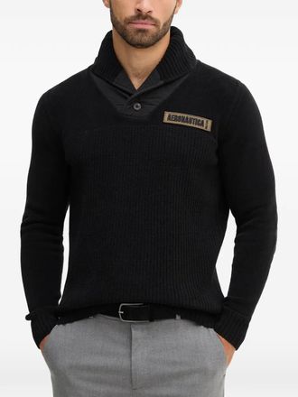Aeronautica patch-detail sweater - Schwarz