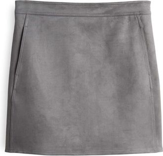 OPUS Damen Minirock | RELVINA Cozy Minirock in Veloursoptik Easy Grey, 36