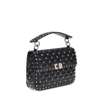 Valentino Garavani Womens Black Lamb Ovis Aries Shoulder Bag