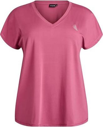 Zizzi Active by T-shirt pour femme avec col en V Taille 42-60 - Grande taille Vêtements pour femme, Violet quartz, 54-56 grande taille
