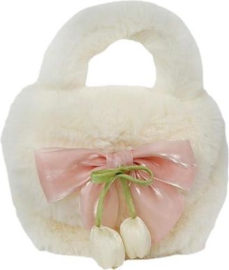 Generic Sacs pour femme | Tote | Sac fourre-tout en fourrure tendance, sac fourre-tout dhiver - Sac en peluche pour femme, accessoires &eacute;l&eacute;gants pour les fille