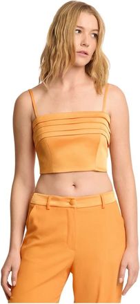 Kocca Femme, Tops, Orange, Taille: 40 FR Haut court style gilet chic