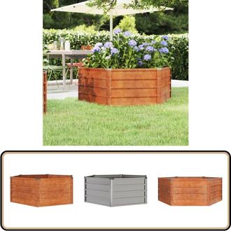 vidaXL Vidaxl - Lit surélevé de jardin rouillé 129x129x45 cm acier corten - Jardiniere Hexagonale - Pot De Fleurs Extérieur - Lit Surélevé - Acier Corten