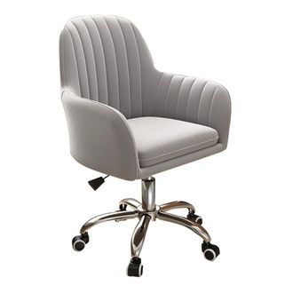 Generic Samtbesetzter, Verstellbarer B&uuml;rostuhl mit Rollen, ergonomischer R&uuml;ckenlehne und Sitzfl&auml;che, verst&auml;rktem Stahlfu&szlig; aus Kunstharz, Home-Office-M&ouml;bel