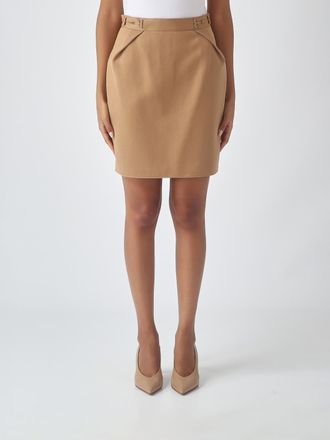 Elisabetta Franchi Mini-jupe crayon en laine vierge &agrave; taille haute